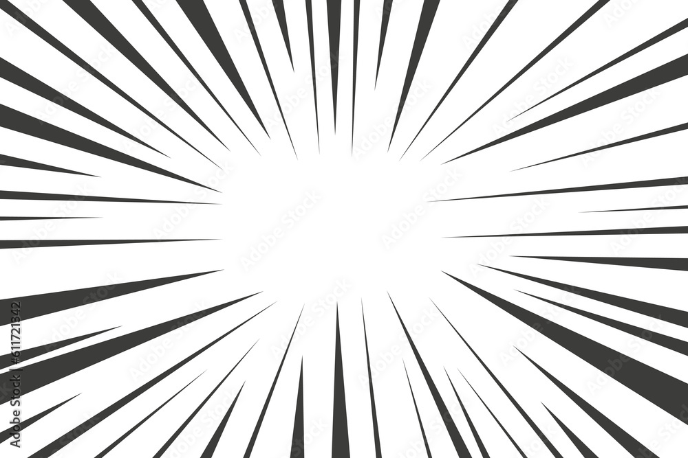 Manga brust frame. Comic book action lines. Cartoon background with ...