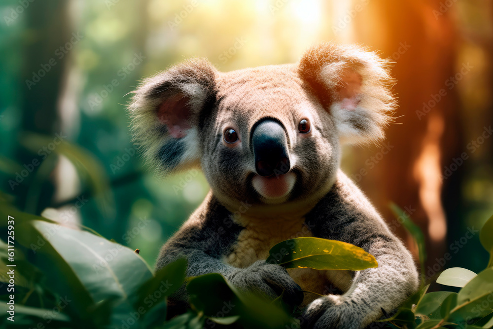 friendly and charismatic koala character involved in an everyday ...