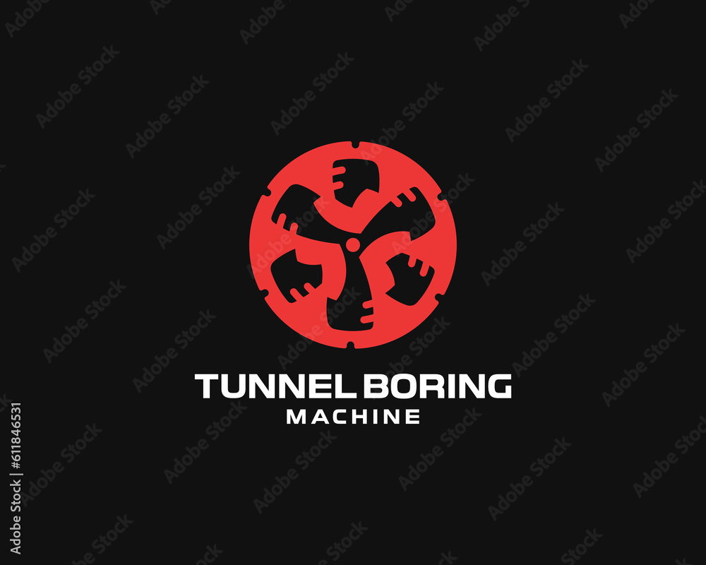 Arkistovektori Tunnel boring machine logo design | Adobe Stock