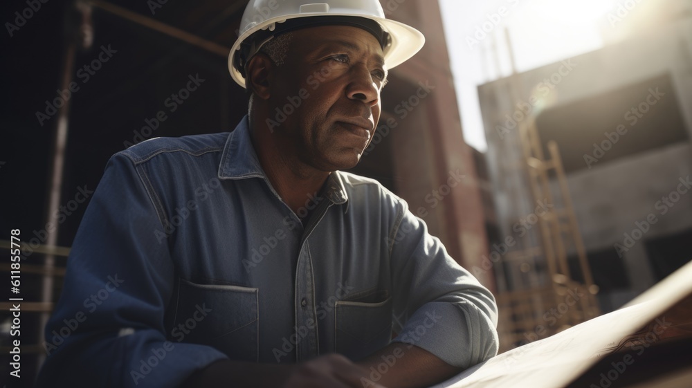 Foto de Stock Civil Engineer Male African-American Middle-Aged ...