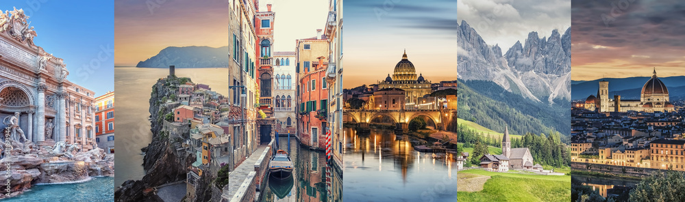 Italy's famous landmarks collage Stock Photo | Adobe Stock