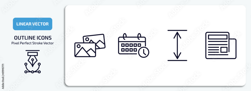 user interface outline icons set. user interface thin line icons pack included image variant ...