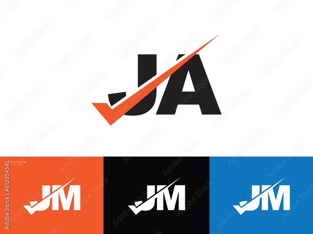 Abstract ja Checkmark Logo, Minimalist ja Logo Letter Design Stock ...