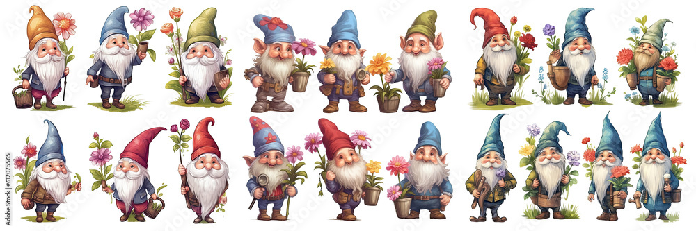 gnomes watercolor set cut out transparent background, PNG ,Watercolor ...