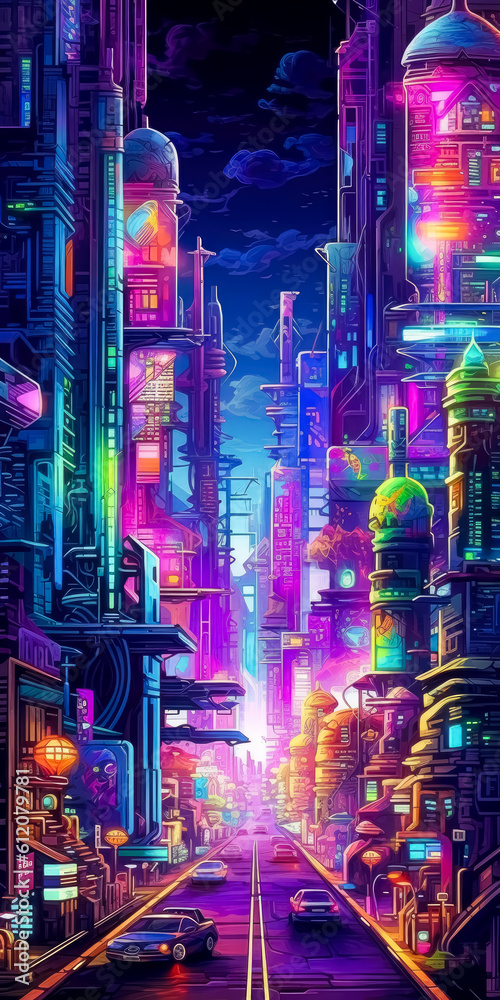 Painting of trans-Neptunian Ionian cycle, city. city in anime style, 16 ...