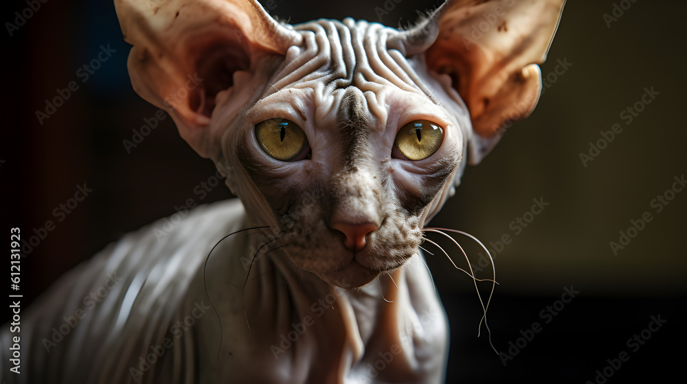 Sphynx cat, world's ugliest cat, Sphynx cat breed - Generative AI Stock ...