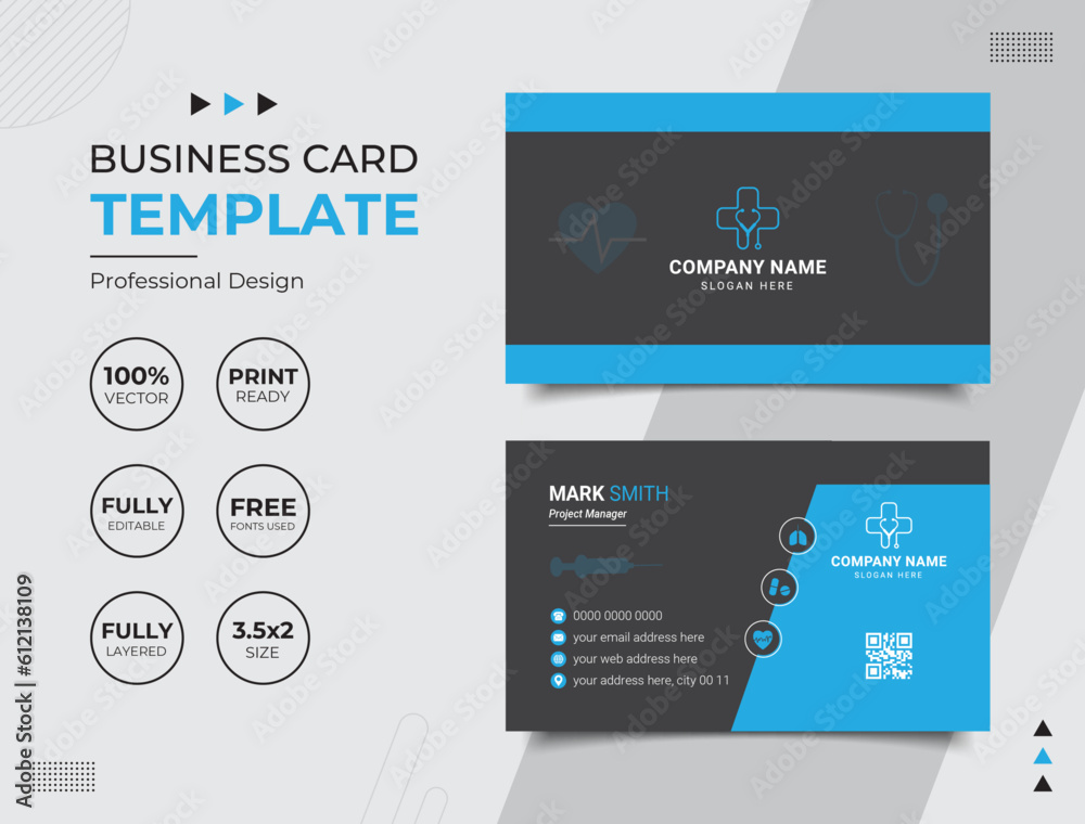 Double-sided Professional Medical Doctor Healthcare Business Card ...