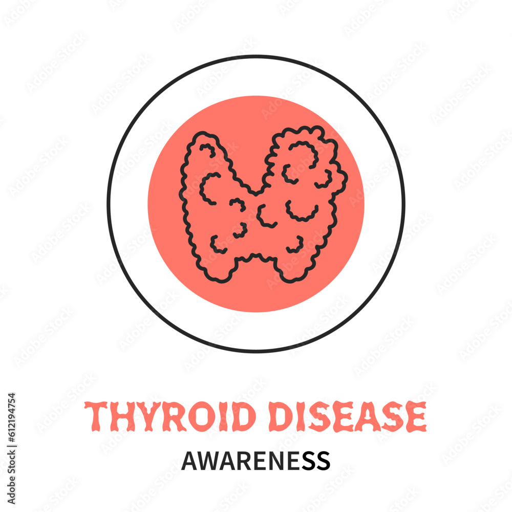 World thyroid day awareness day. Thyroid gland lobe icon. Hormones ...