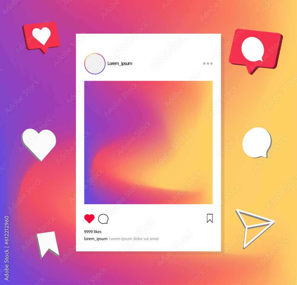 Vetor Instagram post frame mockup template. social media and social ...