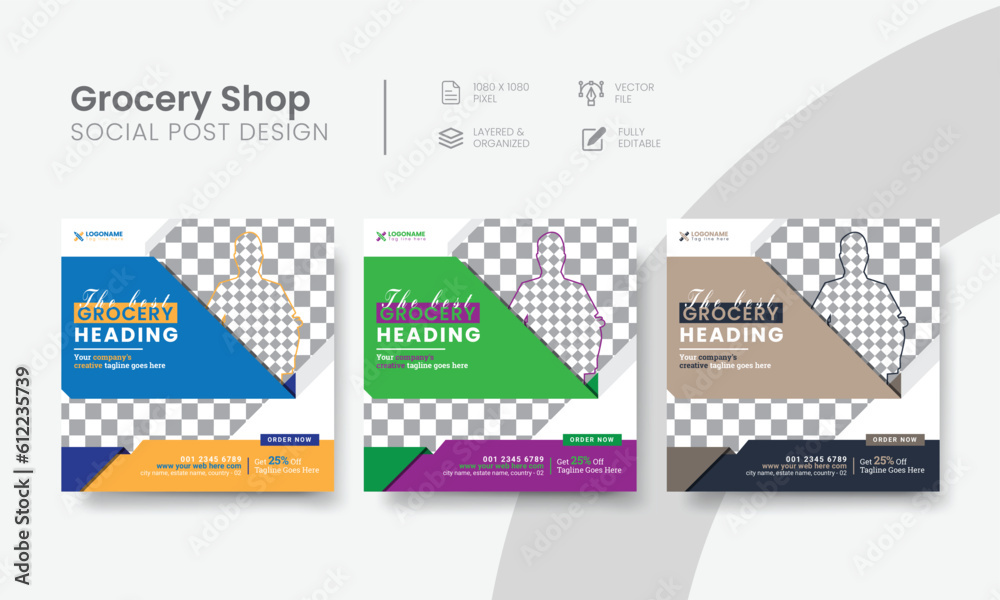 Customizable grocery shop social media post for the supermarket ...
