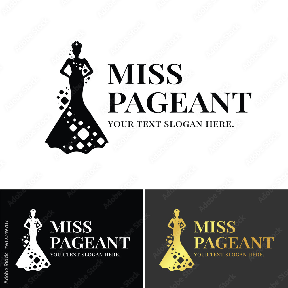 Miss pageant logo The beauty queen pageant wearing a crown and diamonds ...