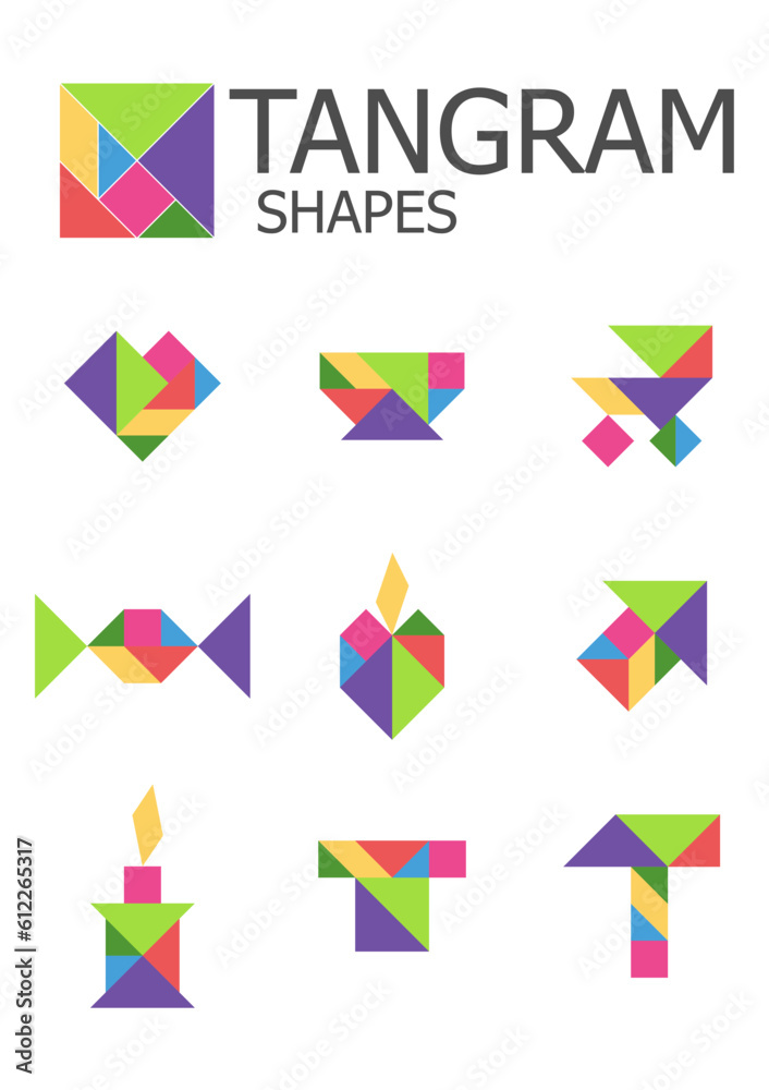 Educational logica kids game. Tangram. Puzzle. Printable worksheet for ...