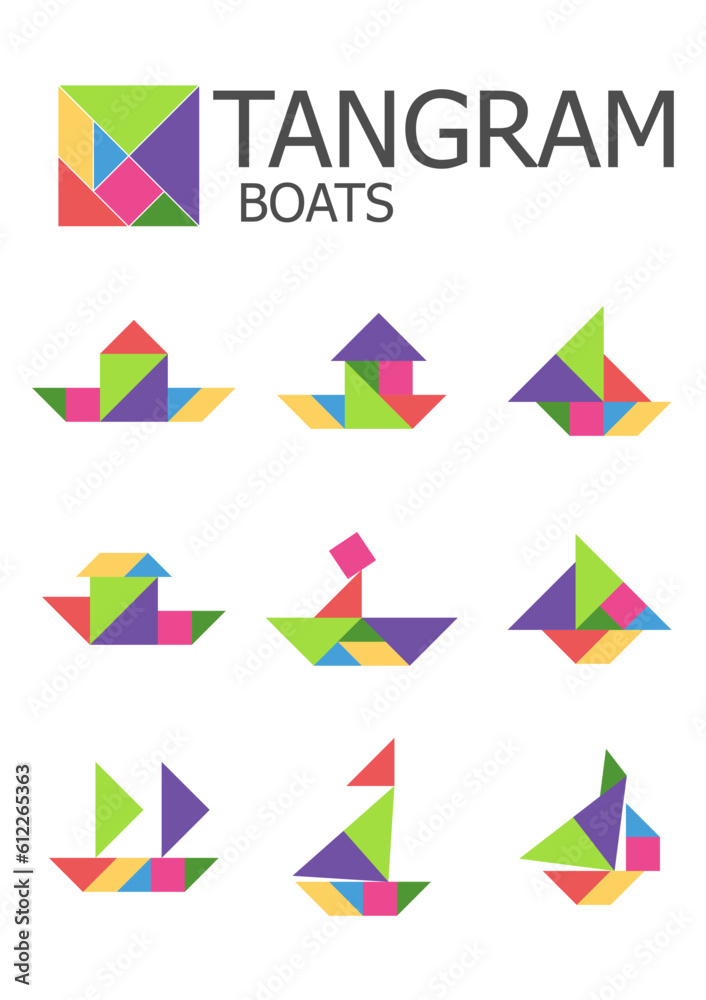 Educational logica kids game. Tangram. Puzzle. Printable worksheet for ...