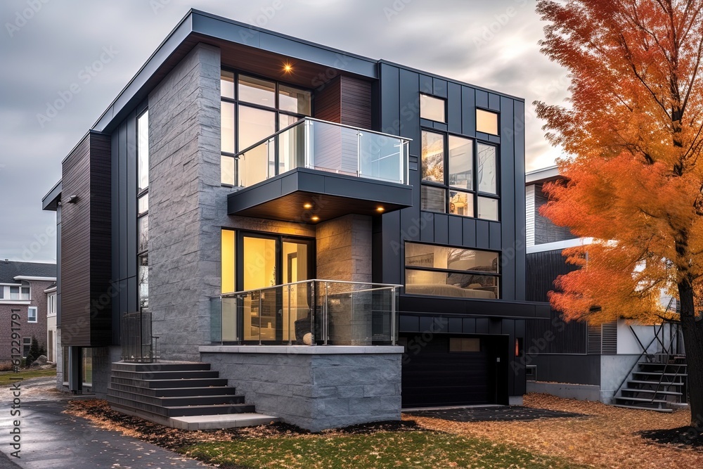 Innovative Layout and Striking Design of a Navy Blue Sided Dwelling ...
