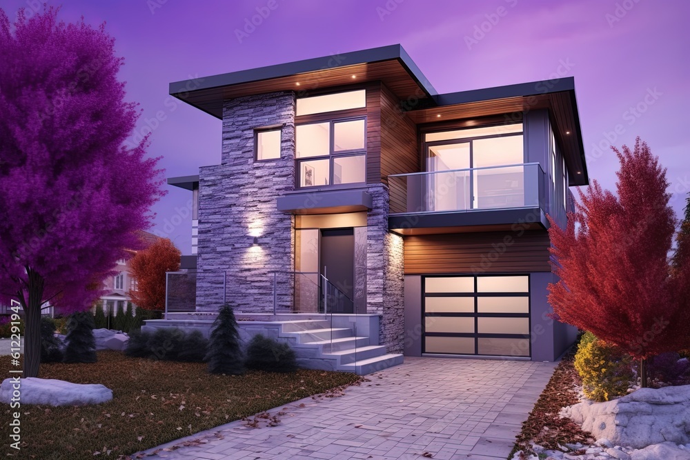 Stock-Illustration „Innovative Layout and Natural Stone Cladding Define ...