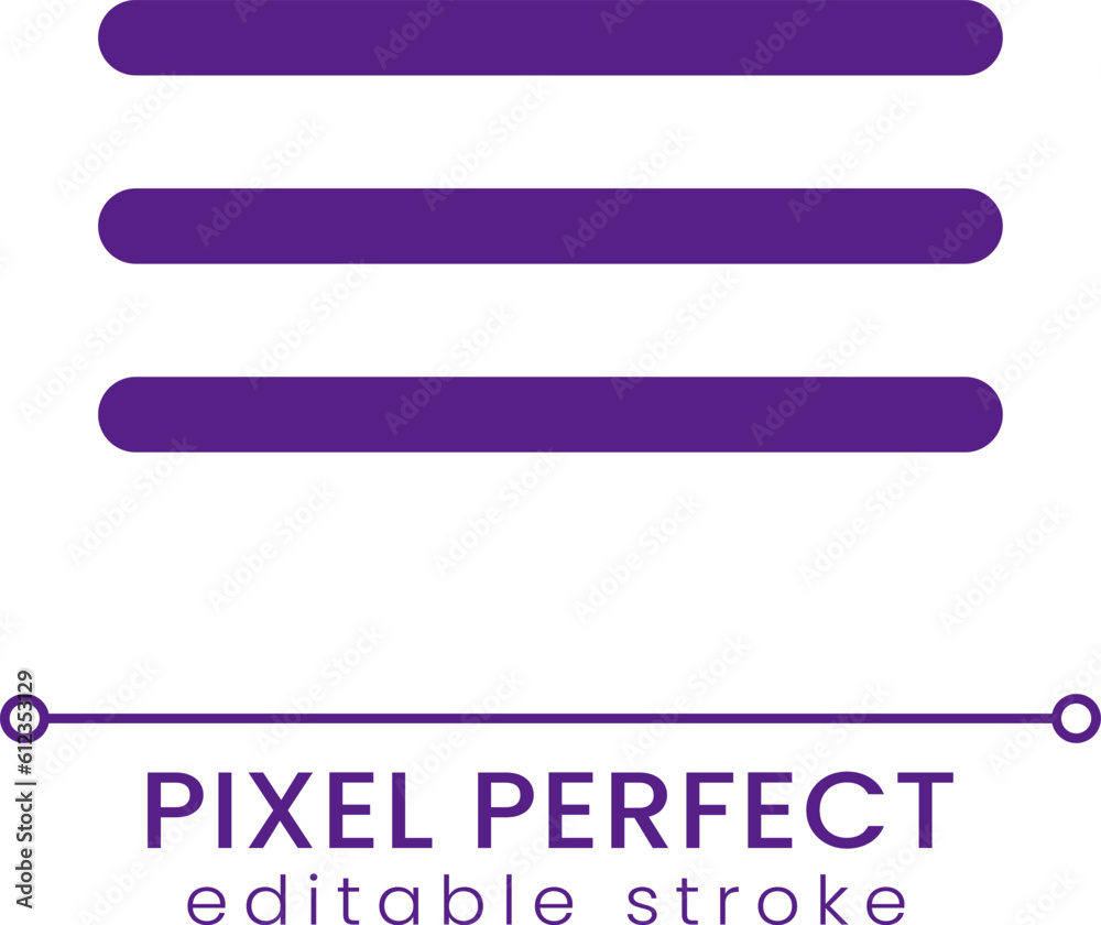 Vector de Stock Hamburger menu button pixel perfect RGB color ui icon. Webpage structure. Simple ...