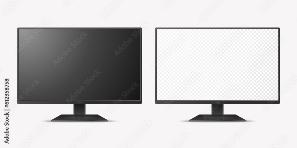 Vector 3d Realistic Modern TV Screen. Minimalistic Stylish Lcd Panel ...
