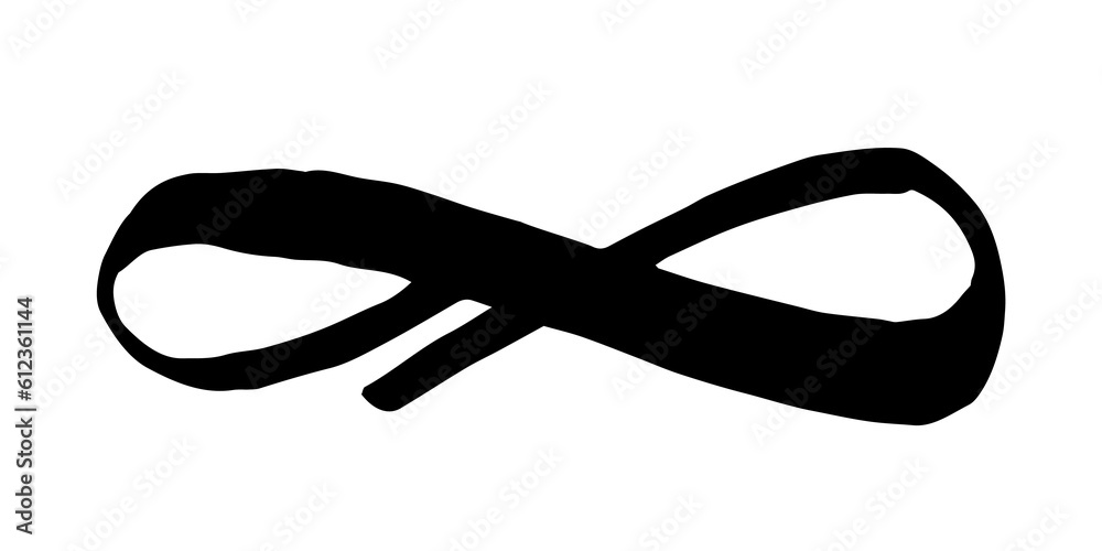 Infinity symbol hand painted with grunge brush stroke and black paint ...