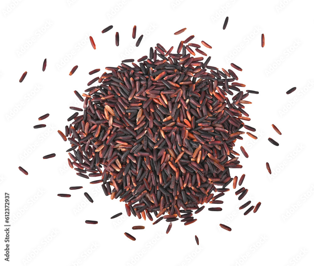 Riceberry Rice, Thailand Rice on transparent png. Top view Stock Photo ...