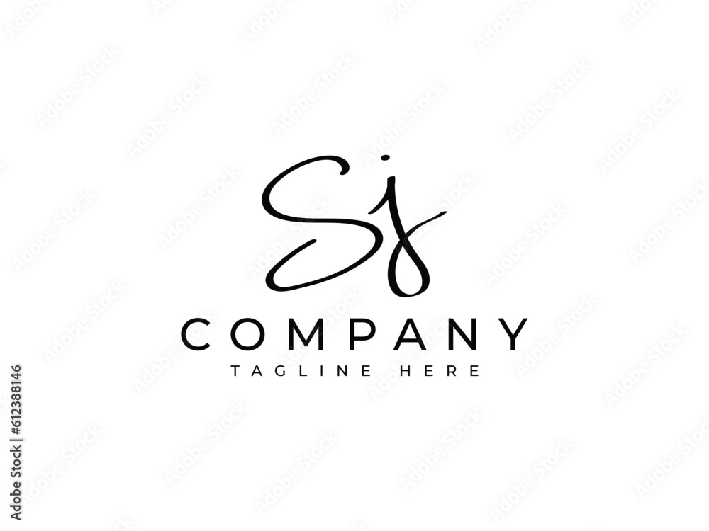 letter SJ signature handwritten logo design Stock Vector | Adobe Stock