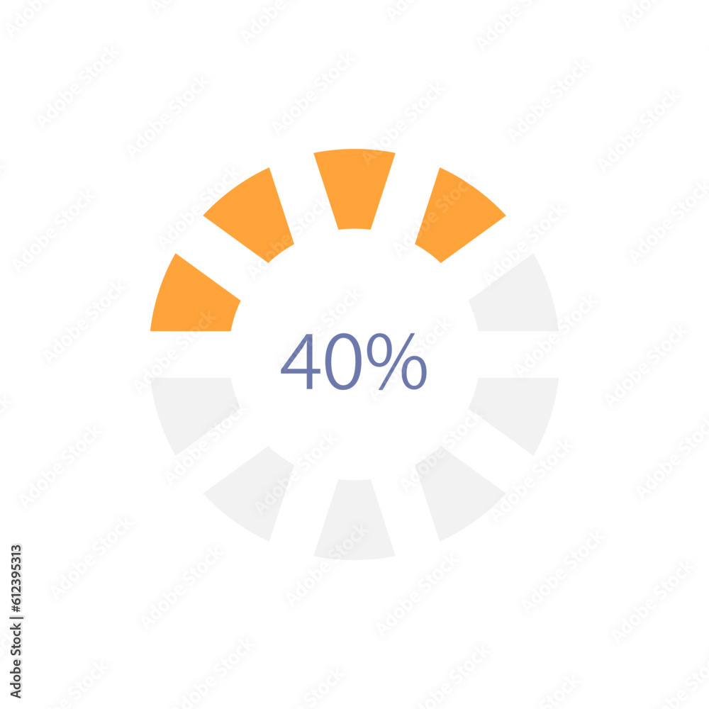Segmented circular bar infographic chart design template. Forty ...