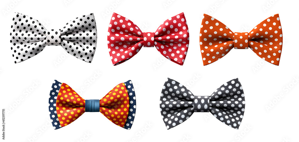Bow ties bow ties of polka dots dotted pattern. Many assorted different ...