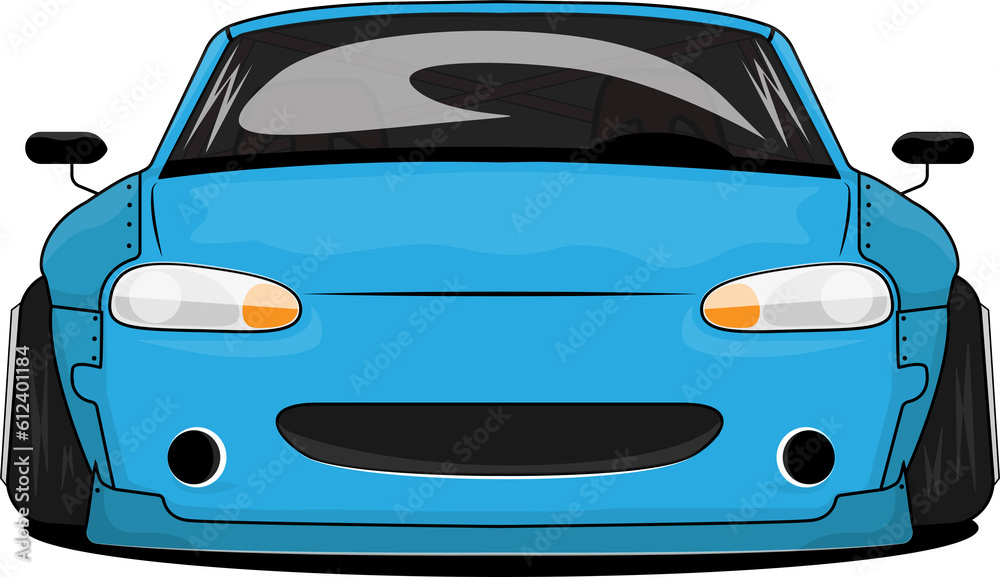 blue cute stanced wide jdm car miata Stock Illustration | Adobe Stock