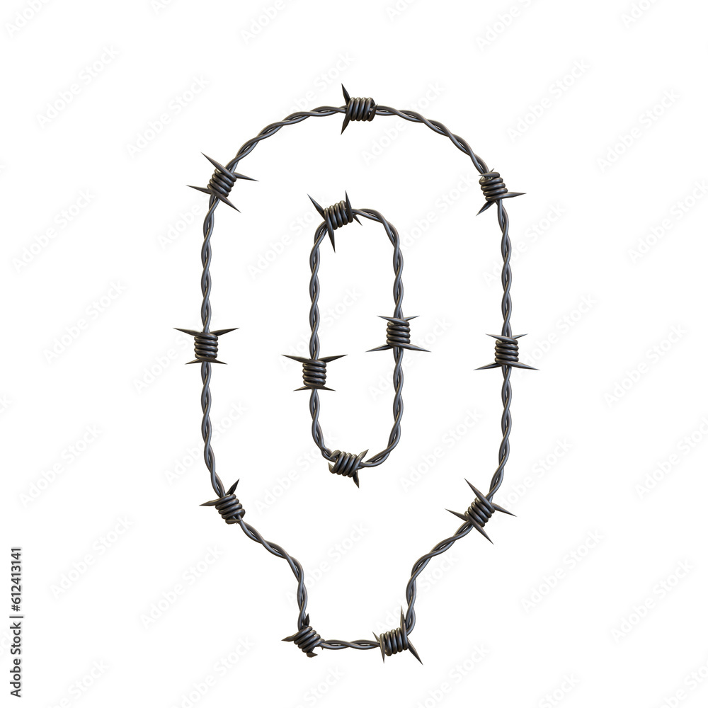 Barbed Wire 3D Alphabet or PNG Letters Stock Illustration | Adobe Stock