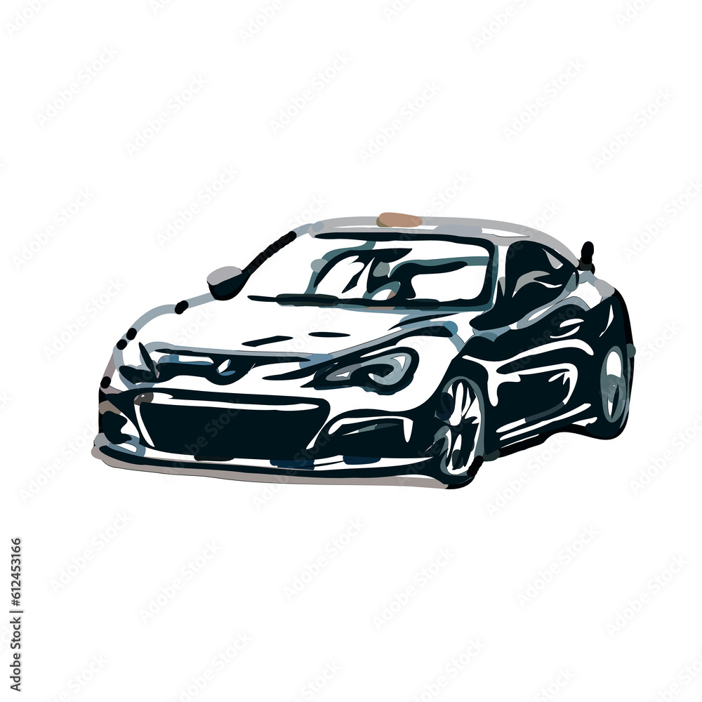 color sketch of a luxury car with transparent background Stock ...