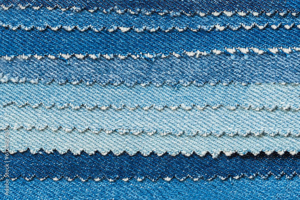 Set of Denim sample pieces, fabric samples for selection and clothes ...