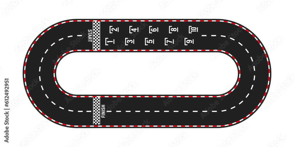 Rally races line track or road marking. Start and finish concept. Moto ...
