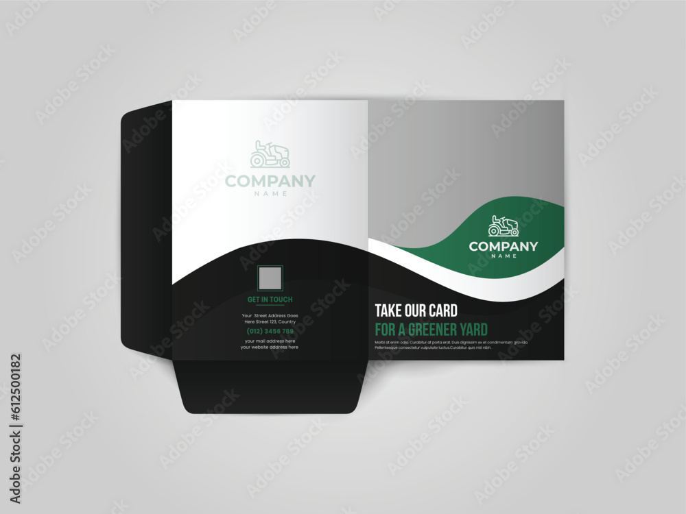 Lawn care Company Business Presentation folder for files, Business ...