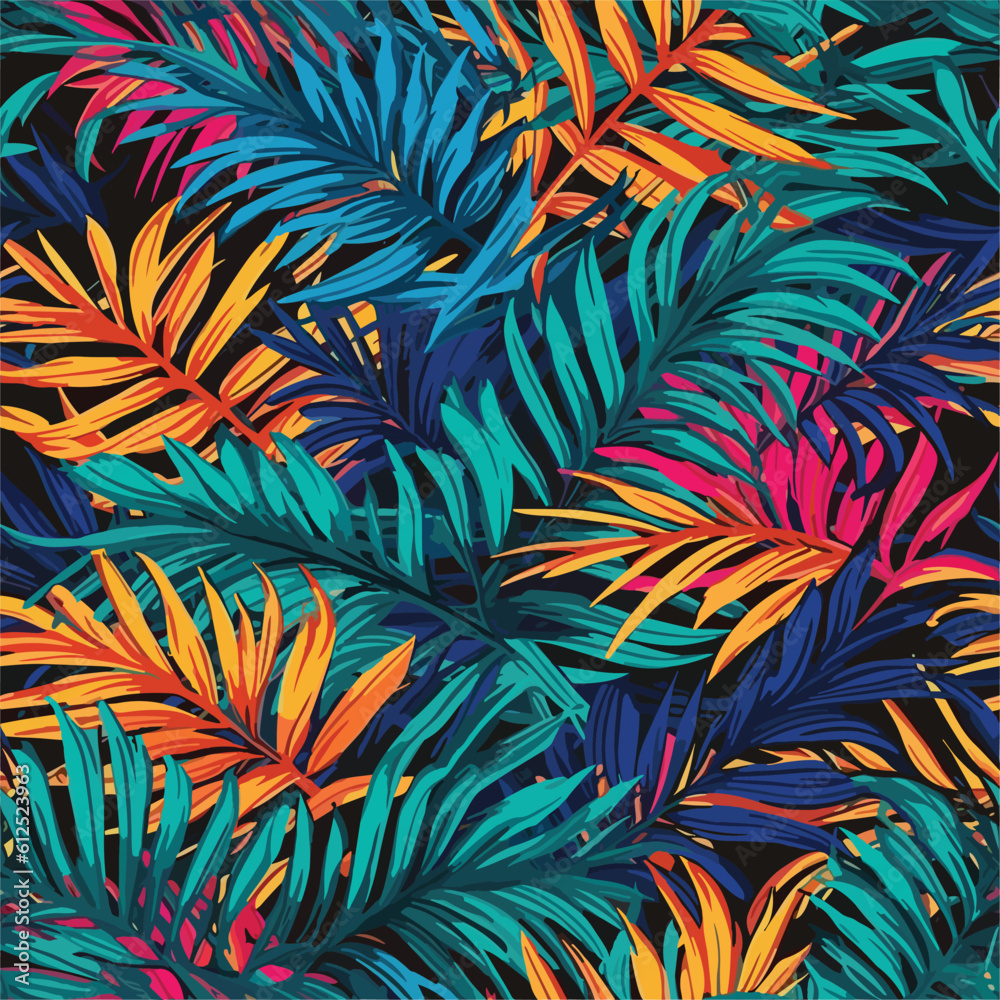 Seamless Colorful Hawaii Palms Pattern. Seamless pattern of Hawaii ...