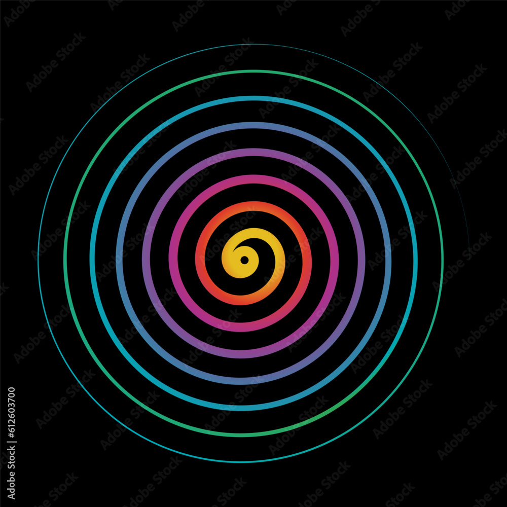 Linear Spiral in Illustrator. Archimedean spiral of gradients color ...