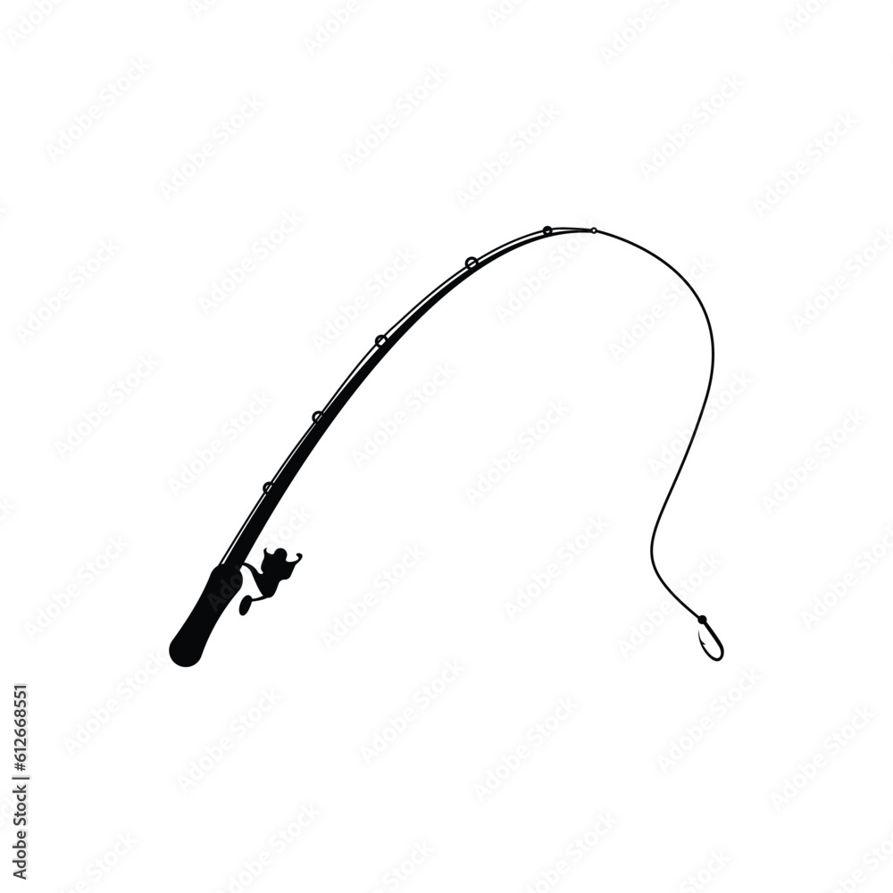 fishing rod logo icon Stock Vector | Adobe Stock