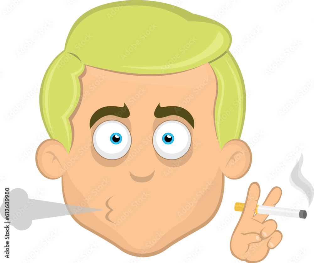 vector illustration emoticon face of a blonde man with blue eyes ...