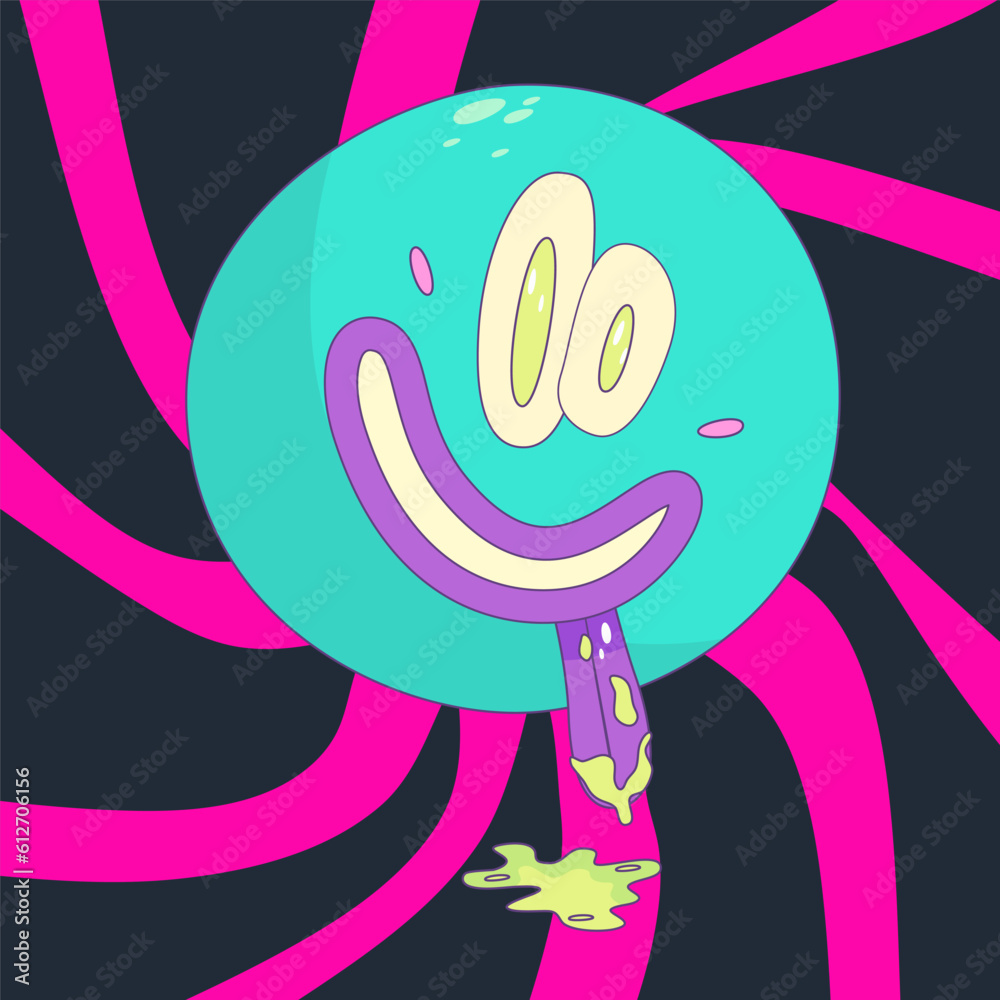 Psychedelic Trippy poster with funny character. Trippy y2k poster weird ...