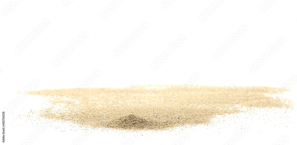 Desert sand pile, dune isolated on white background and texture, with ...