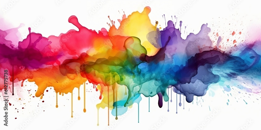 watercolor rainbow splash, rainbow splashes, spray-paint style, color ...