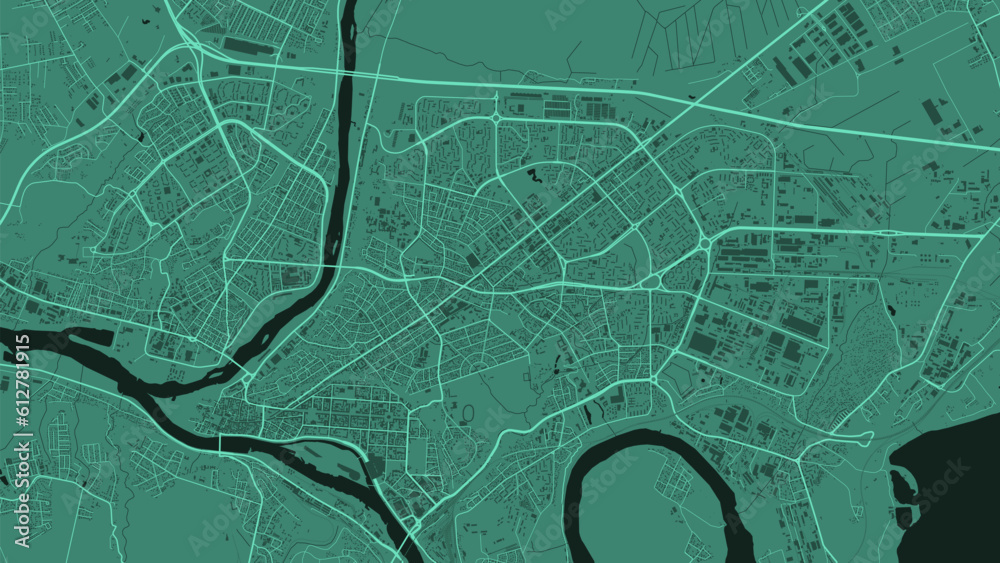 Kaunas city background map, green urban area municipal map, 1920 1080 ...