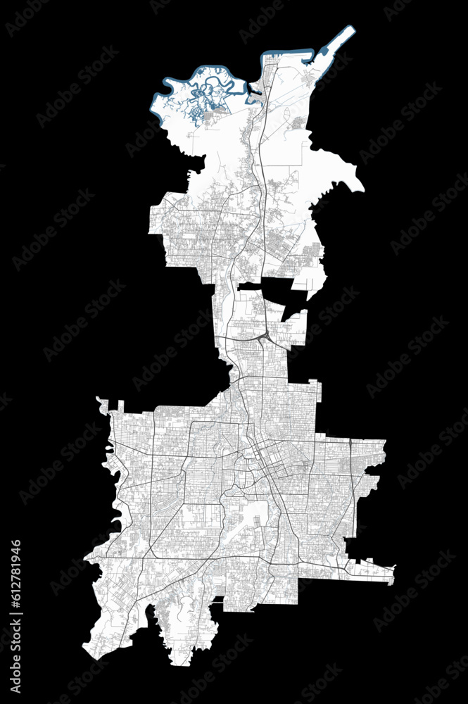 Medan map. Detailed map of Medan city administrative area. Cityscape ...