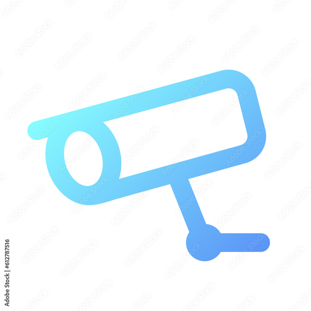 Surveillance pixel perfect gradient linear ui icon. CCTV in hotel. Security technology. Line ...