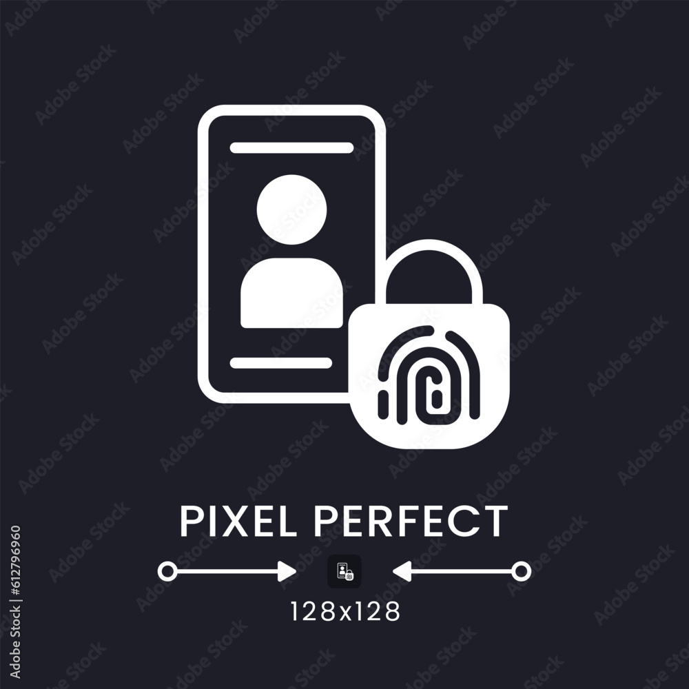 Multi-factor authentication white solid desktop icon. Security system ...