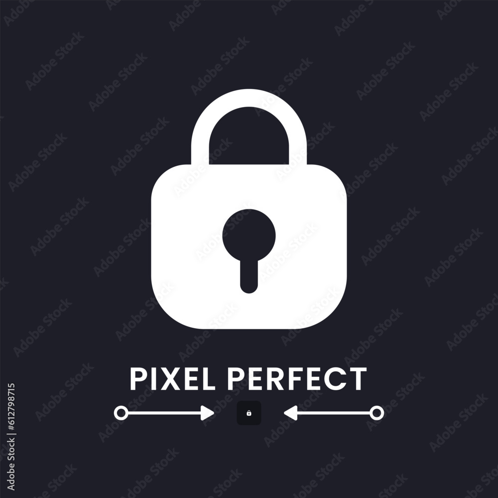 Private key white solid desktop icon. Access control. Confidential ...