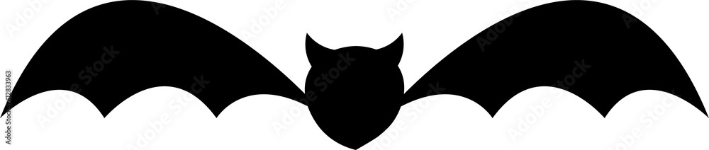 Bat silhouette on transparent background. Halloween horror idea. vector ...