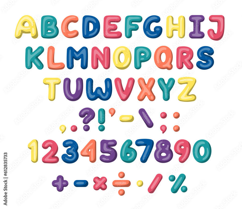 Стоковий вектор Vector balloon alphabet and numbers set with light and ...