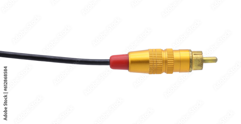 Gold AV cable connectors on transparent background. (PNG File) Stock ...