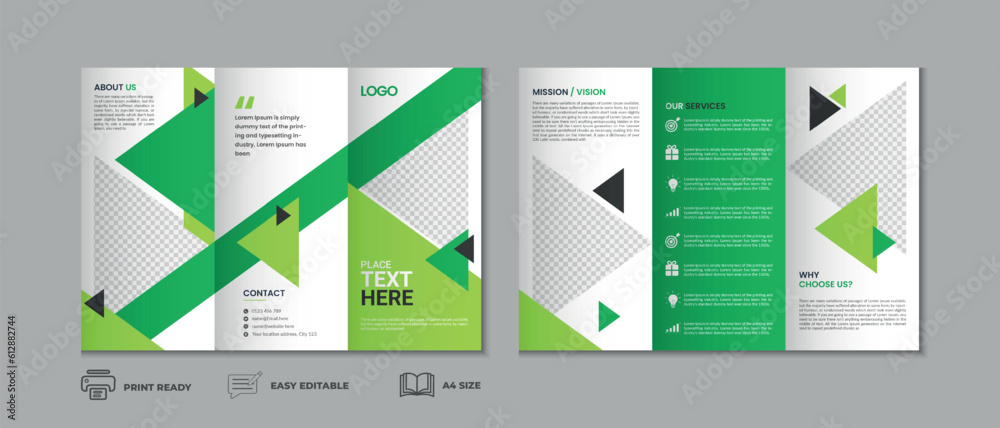Professional clean modern and corporate various colorful unique trifold ...