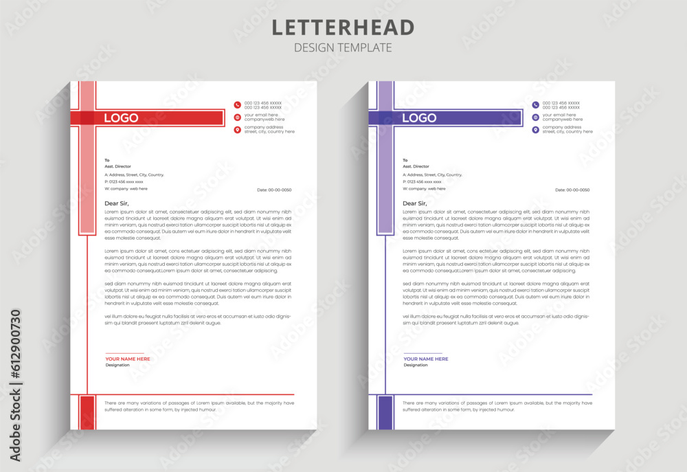 Professional corporate simple business letterhead design and business ...