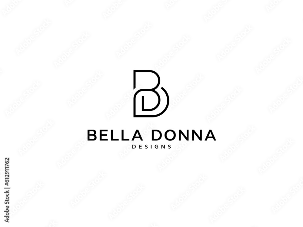 Line art Logo | Typography | D| BD Stock Vector | Adobe Stock